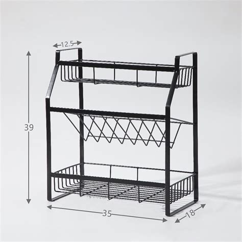 Iron Kitchen Spice Rack Condiment Rack Countertop Condiment Floor Shelf