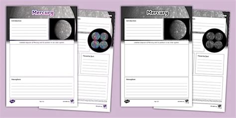 Mercury Non Chronological Report Template Teacher Made