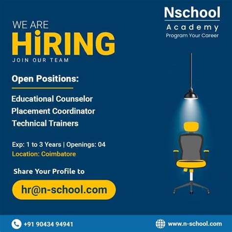 Velayuthasamy Palanisamy On Linkedin Wearehiring Placementcoordinator Trainer Technicaltrainer