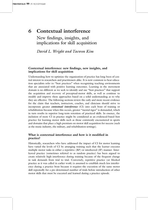 Pdf Contextual Interference