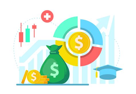 Share Of Income Budget Allocation Concept Illustration Flat Design