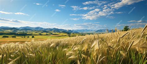 Premium Photo Natural Landscape With Green Grass And Fields
