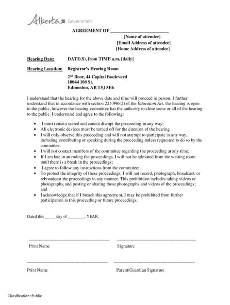 Fillable Online Agreement Of Attendance Fax Email Print Pdffiller