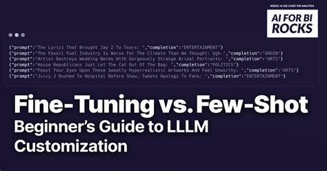 Fine Tuning Vs Few Shot Learning How To Customize A Large Language Model For Beginners