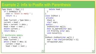 Data Structures And Agorithm DS Infix To Postfix Pptx Programming Languages Computing