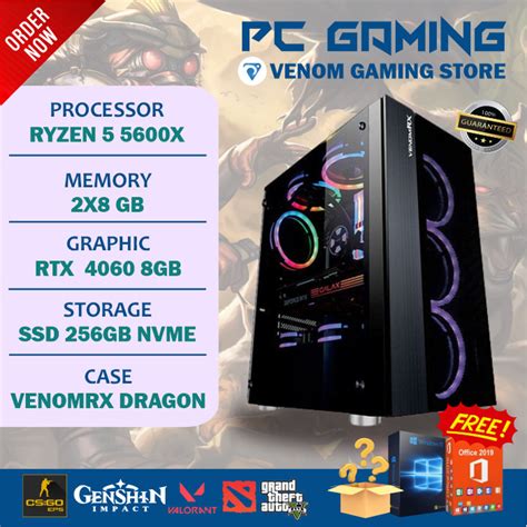 Jual PC Gaming Ryzen 5 5600X RTX 4060 8GB 16GB RAM NVME RENDER Kab Tangerang