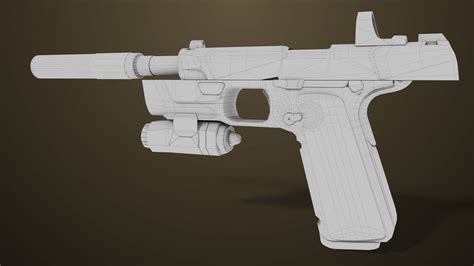 Pistol 03 Black Generic All Pbr Unity Ue Textures 3d Model By Eight