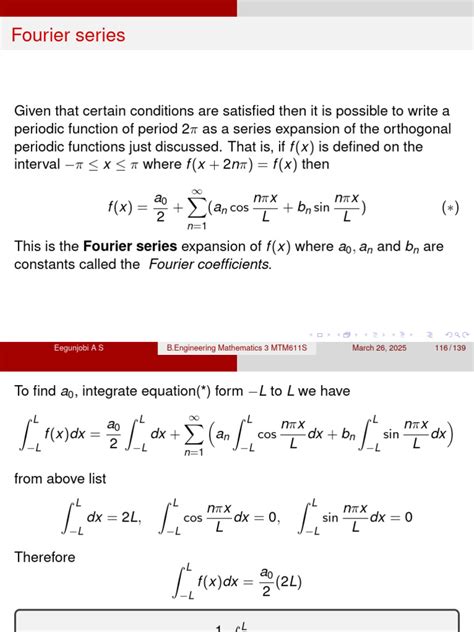 Fourier Series Engineering Mathematics Pdf Fourier Series