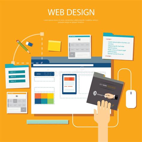 website development project design concept stock vector illustration