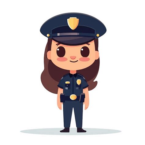 Premium Vector A Female Police Officer With A Badge On His Head