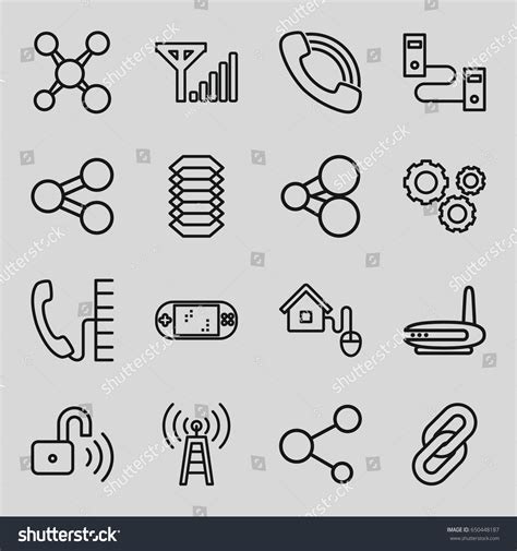 Connection Icons Set Set 16 Connection Stock Vector Royalty Free 650448187 Shutterstock