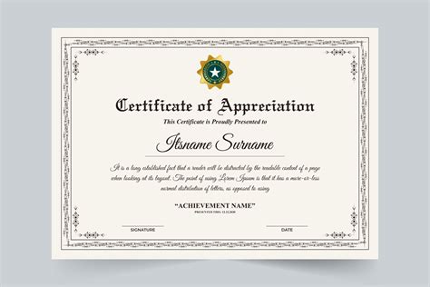 Achievement Certificate Template Masterbundles