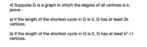 Solved Suppose G Is A Graph In Which The Degree Of All Chegg