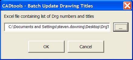 CADtools Tools Batch Process S CADtools Ustn Batch Update Drawing Titles