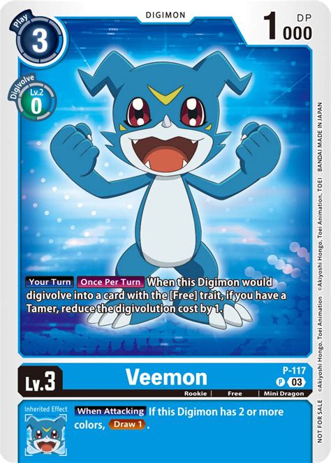 Veemon P 117 Nycc 2023 Demo Deck Digimon Promotion Cards Digimon Card Game
