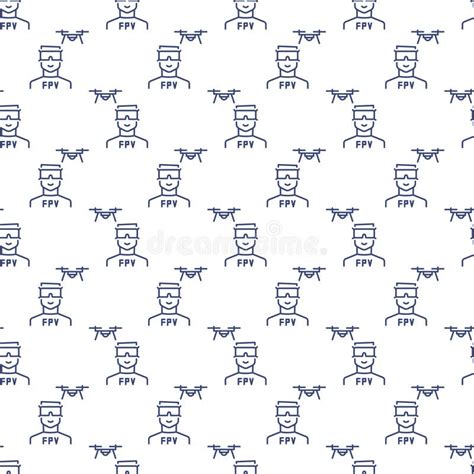 Fpv Drone And Man Vector Concept Line Seamless Pattern Stock Vector Illustration Of Repeatable