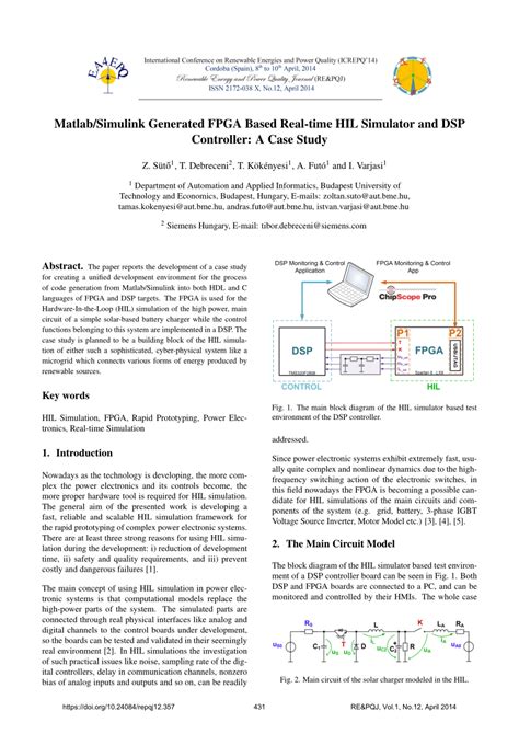 Pdf Matlabsimulink Generated Fpga Based Real Time Hil Simulator And
