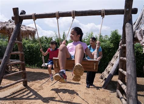 Premium Photo Asian Girl Playing At Playground