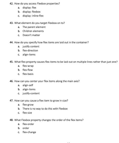 Solved 42 How Do You Access Flexbox Properties Display