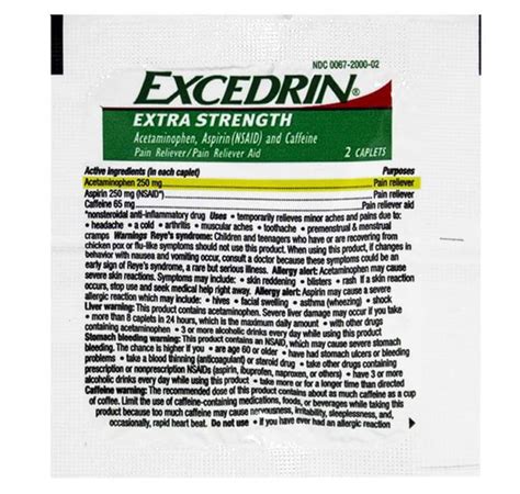 Excedrin Extra Strength Caplets 25 Packets Of 2 25 2s Display Box The Sumerian Bread Shop