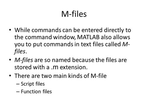 intro to programming chapter 2 m files while commands can be entered