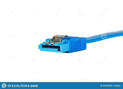 Sata Blue Cable Isolated On White Stock Image Image Of Blue