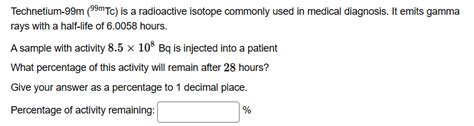 Solved Technetium 99m 99mtc ﻿is A Radioactive Isotope