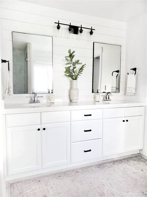 White Bathroom Vanity With Black Knobs At Lilian Knopwood Blog