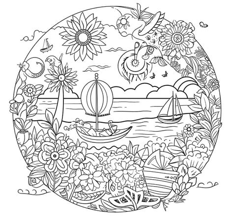 20 Free Printable Summer Coloring Pages For Adults