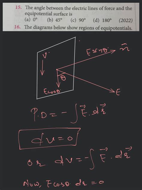 The Angle Between The Electric Lines Of Force And The Equipotential Surfa