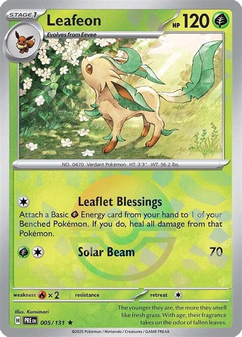 Leafeon Poke Ball Pattern Sv Prismatic Evolutions Pokemon