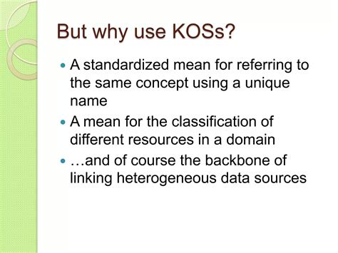 Knowledge Organization Systems Kos Management Of Classification Systems In The Case Of