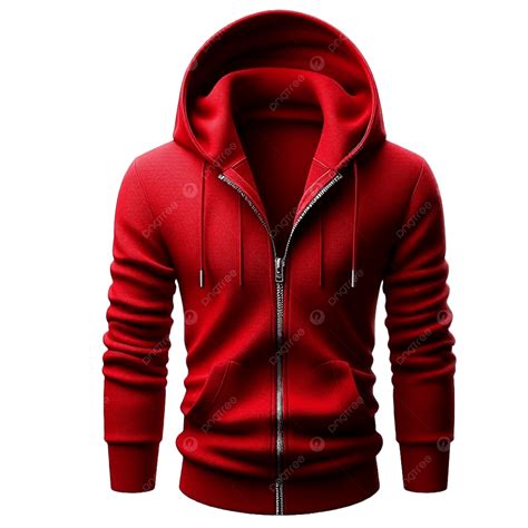 Isolated Red Hoodie With Zipper New Red Hoodie Red Hoodie With