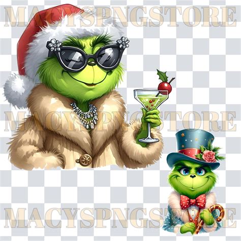 Merry Grinchmas Png Couple Boujee Christmas Design Digital Download