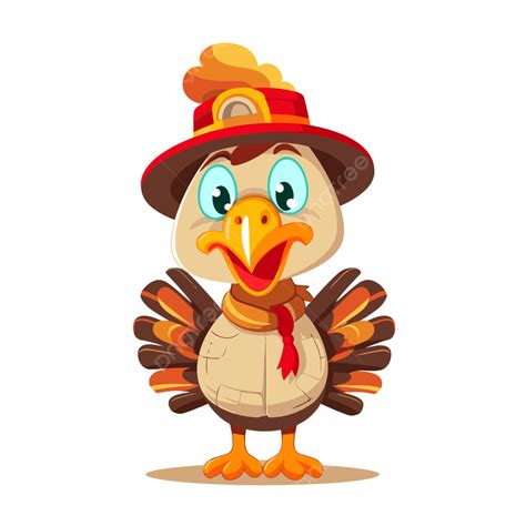 조끼와 모자와 귀여운 추수 감사절 칠면조 클립 아트 만화 칠면조 만화 캐릭터 벡터 귀여운 추수 감사절 칠면조 클립 아트 만화 Png 일러스트 및 벡터 에 대한 무료