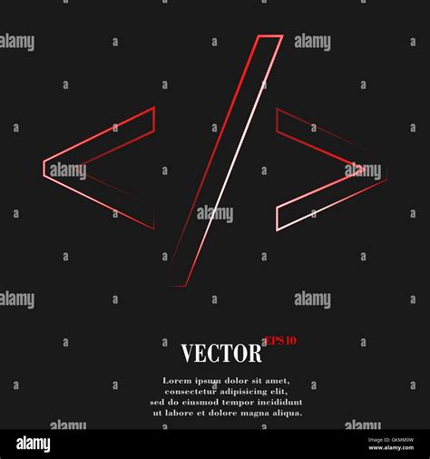 Programming Code Icon Symbol Flat Modern Web Design With Long Shadow And Space For Your Text