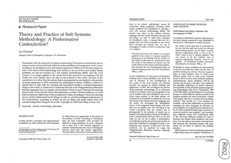 pdf theory and practice of soft systems methodology a performative