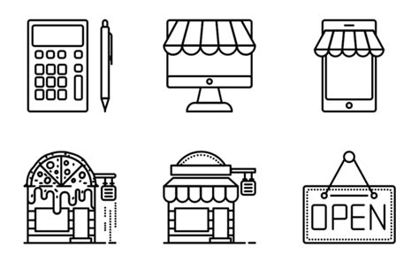 Outline Shopping Ecommerce Icon Pack Outline 20 Svg Icons