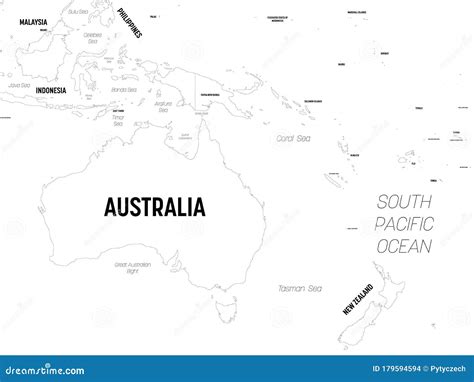 Карта Австралии и Океании Более подробная политическая карта региона австралийских и Тихого