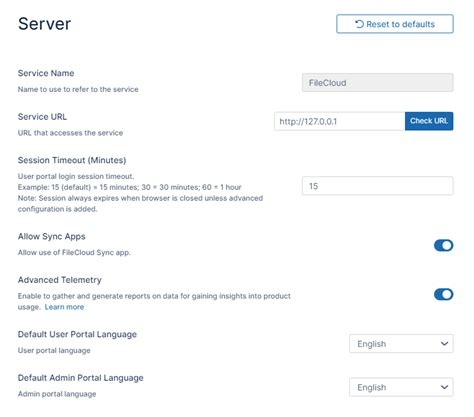 Server Settings Filecloud Docs Online