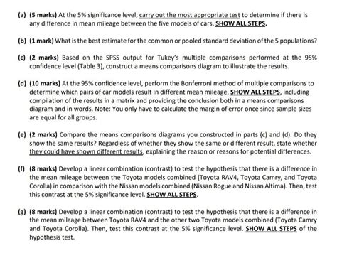 Solved Table 3 The Results Of Tukey Multiple Comparisons