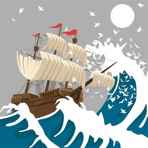 Create Meme Ship Storm Vector Ship Illustration Ship Pictures