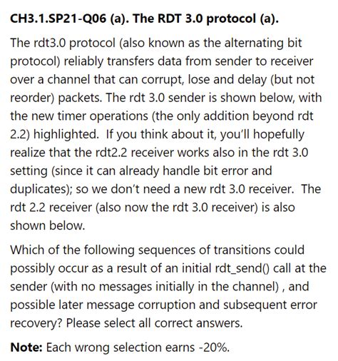 solved ch3 1 sp21 006 a the rdt 3 0 protocol a the