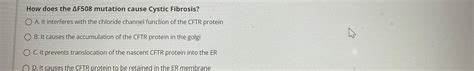 Solved How Does The Δf508 ﻿mutation Cause Cystic Fibrosisa