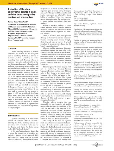 pdf evaluation of the static and dynamic balance in single and dual
