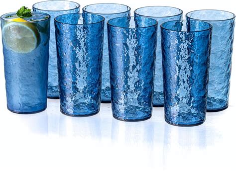 Miyopesi 18oz Acrylic Glasses Drinkware Set Of 8 Ice