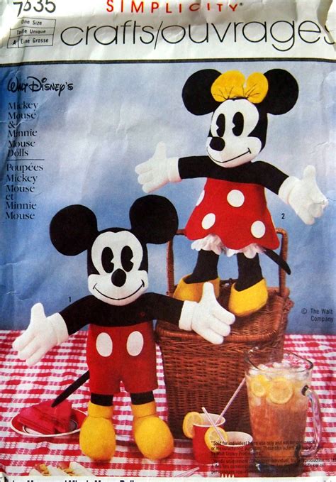 Mickey Mouse And Minnie Mouse Dolls Simplicity Crafts 7635 Etsy