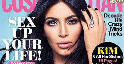 Kim Kardashian Flashes Cleavage And Diamond On Cosmopolitan Cover