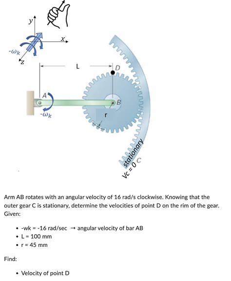 Solved Arm Ab Rotates With An Angular Velocity Of 16rad S