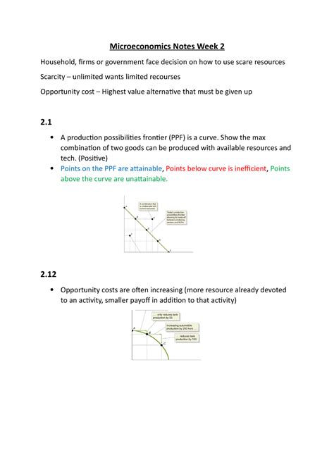 Microeconomics Notes Week Chapter Econs Microeconomics Notes Week Household Firms Or